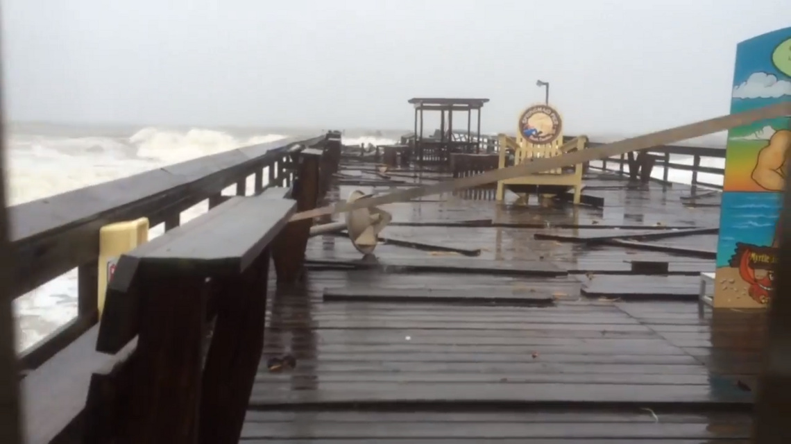 Aftermath of Springmaid Pier from Hurricane Matthew | Myrtle Beach Sun News